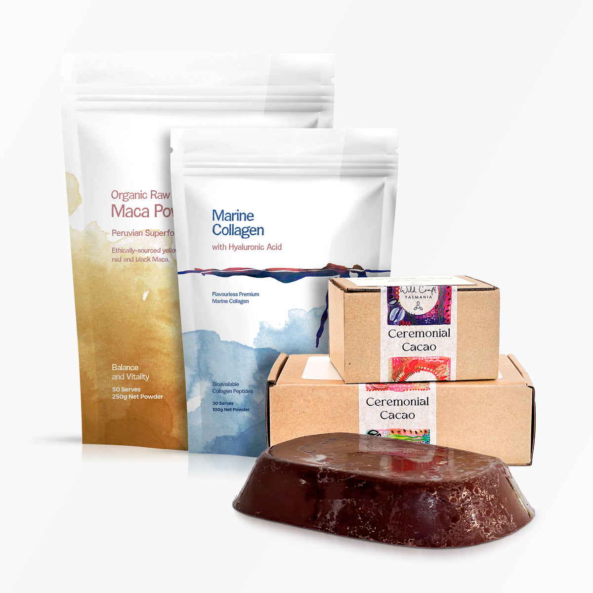 Cacao, Maca & Collagen Bundle – The Holistic Ingredient